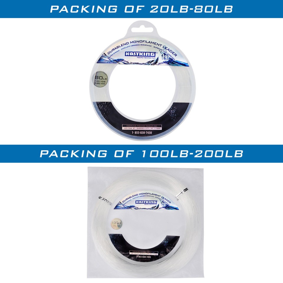 KastKing DuraBlend Monofilament Leader Line 120Yds 80LB Saltwater ...