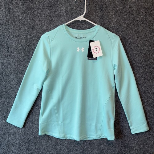 UNDER ARMOUR Girl's Fitted ColdGear Long Sleeve Crew Neck Top Youth XL ...