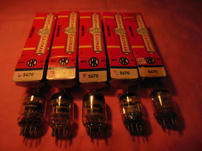 5 NIB Matching Heintz & Kaufman 5670 Electronic Tubes Hickok 539C ...