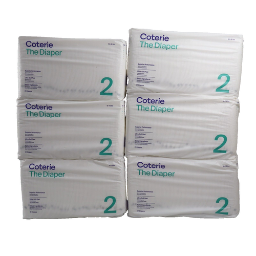 NIP New Sealed Coterie Size 2 Diapers 6 Packs (31 Diapers Per Pack) 186 ...