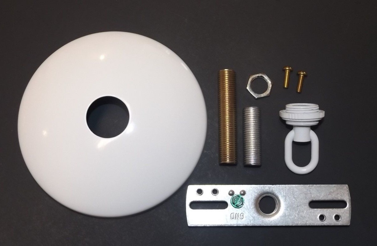 5" WHITE SCREW COLLAR CEILING CANOPY KIT FOR LIGHT FIXTURES,CHANDELIERS ...