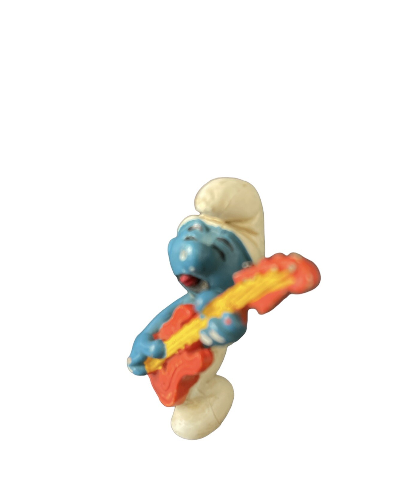 Smurfs Guitar Smurf Rock n' Roll Vintage Schleich Peyo 1977 Original ...