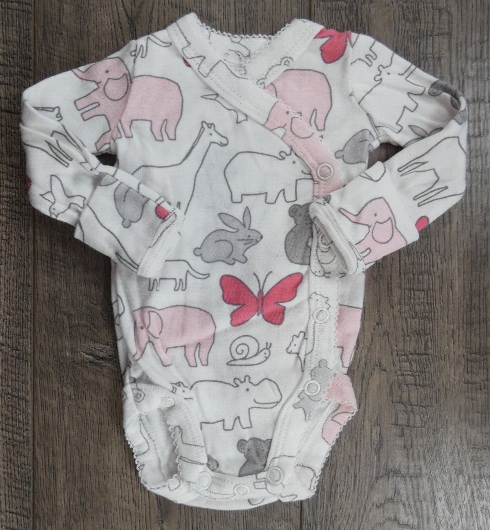 Baby Girl Clothes Carter's Preemie Side Snap Fun Animals Bodysuit | eBay