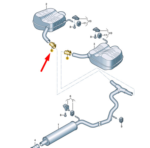 VOLKSWAGEN ARTEON 3H7 EXHAUST SYSTEM DUAL CLIP 1K0253141R | eBay