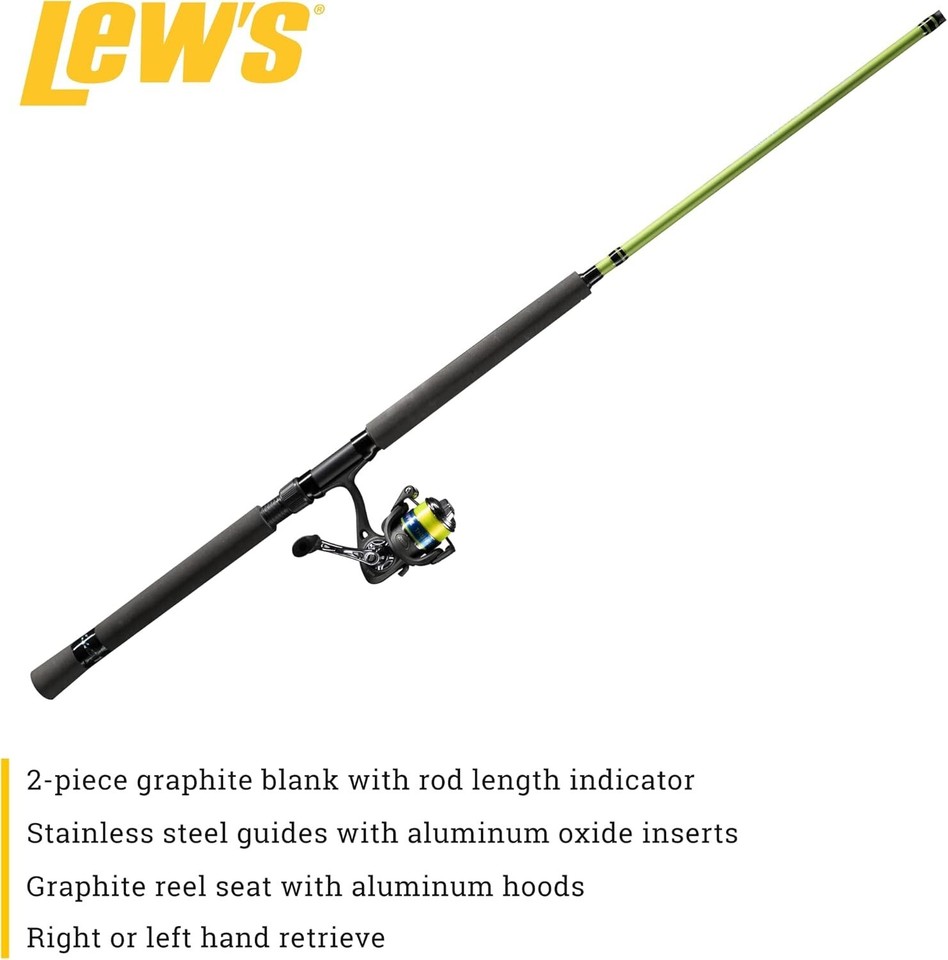 Crappie Thunder 10ft Graphite Spinning Rod & Reel Combo - Right or Left ...