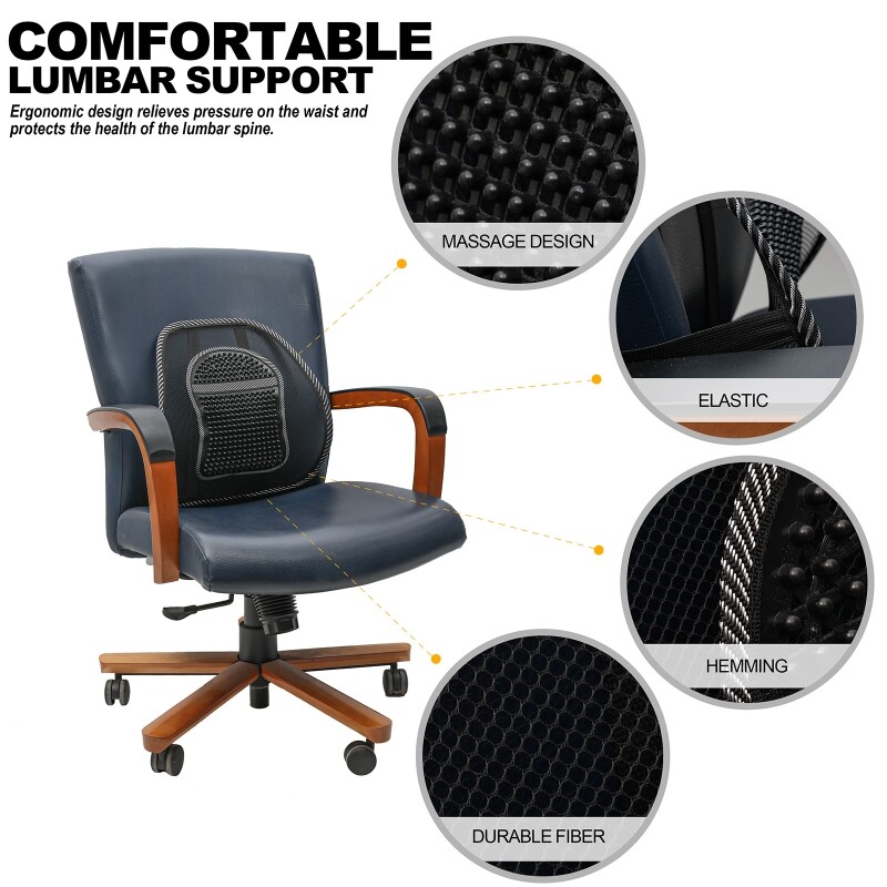 Car Seat Back Support Breathable Mesh Back Lumbar Support Cushion w ...