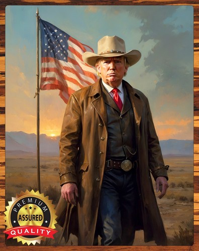 Donald Trump - American Cowboy - To Be Signed By Artist - Metal Sign 11 ...