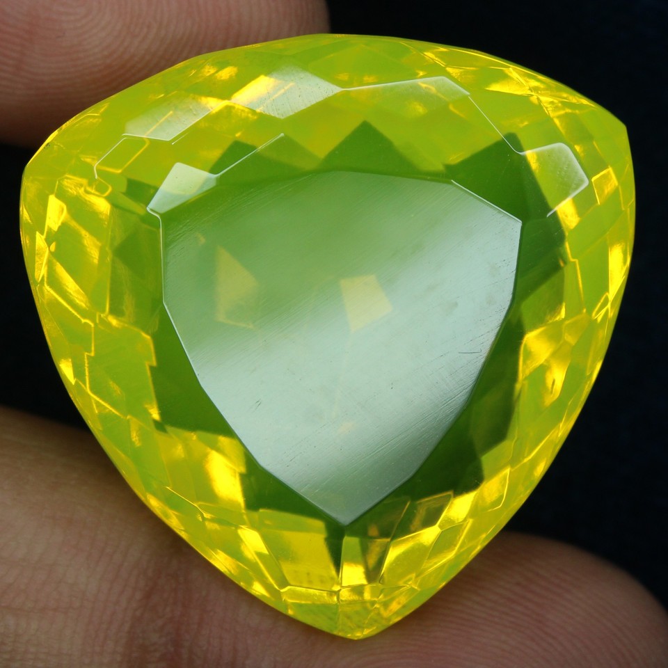 65 Ct Yellow Fire Opal Loose Gemstones Trillion Shape Certifed | eBay UK