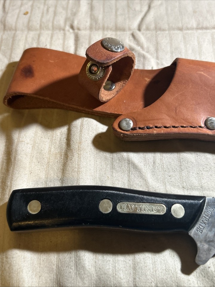 Schrade Old Timer 150T Knife Fixed Blade Deer Skinner w/ Sheath Vintage ...