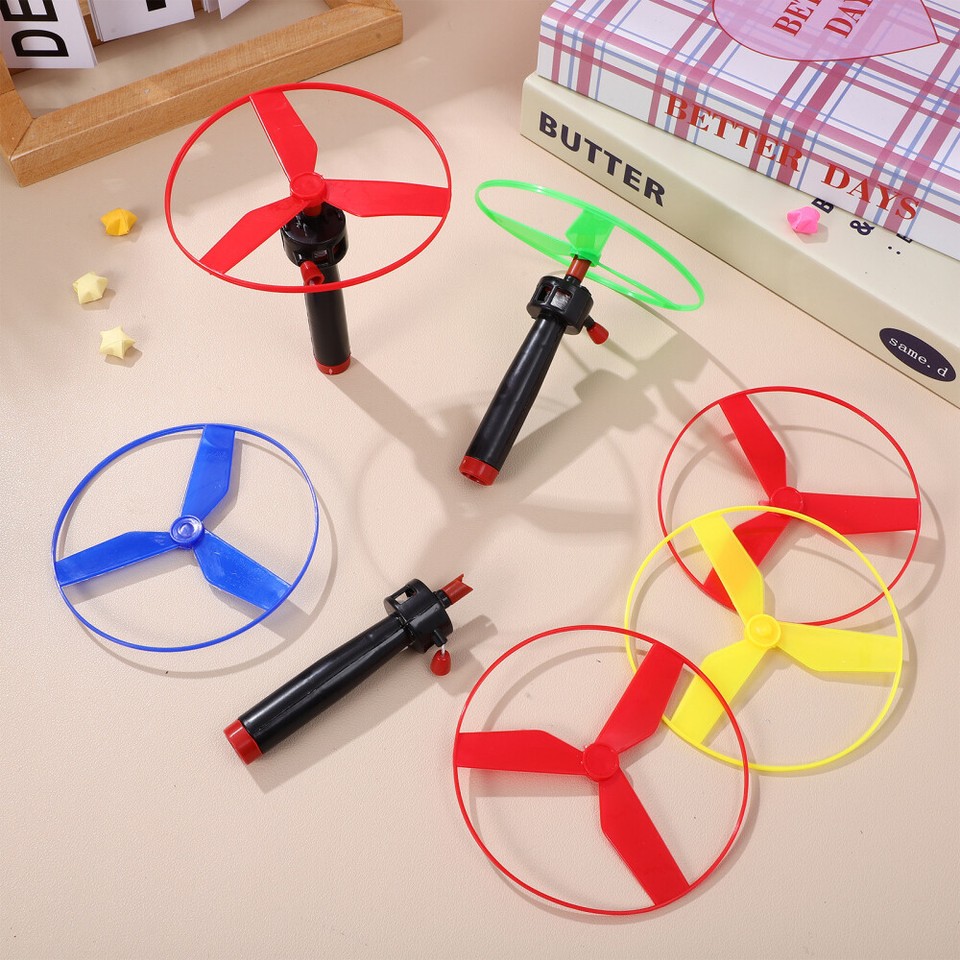 Flying Disc Launcher Toy Hand Helicopter Plastic Cable Saucer Ufo | eBay