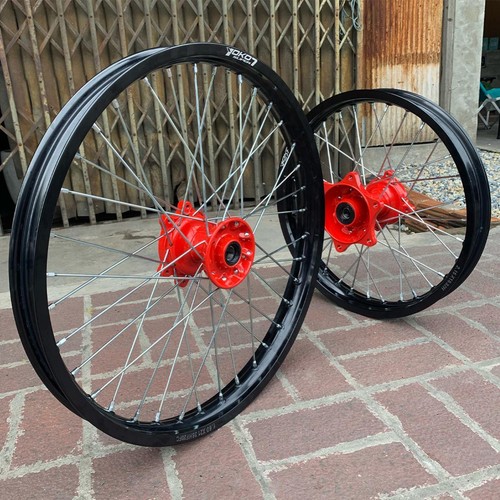 WHEELS SET RED HUB BLACK RIMS FOR HONDA CRF250 CRF300L M Rally CRF F 18 ...