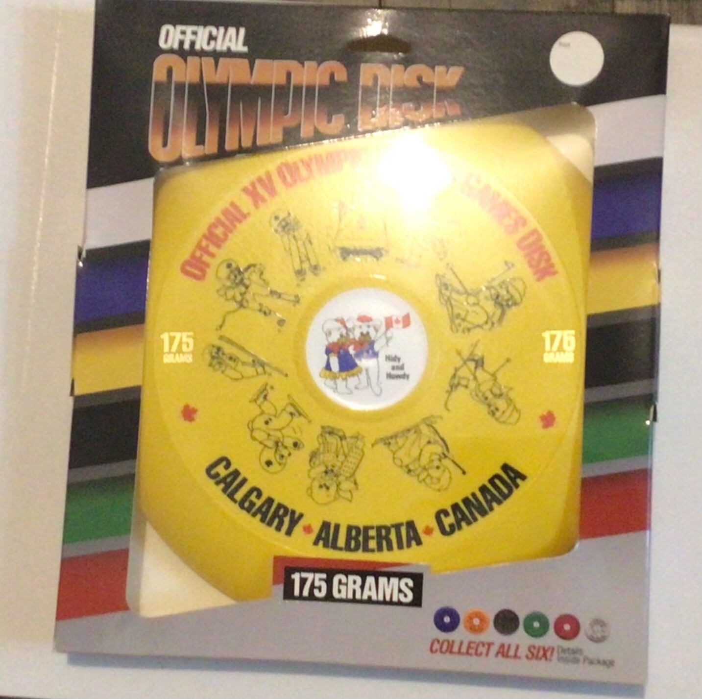 1988 XV OFFICIAL OLYMPIC WINTER GAMES COLLECTIBLE Yellow FRISBEE DISK ...