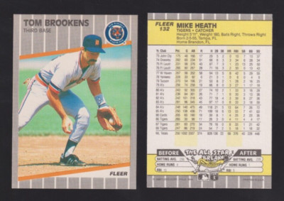 1989 Fleer #130A Tom Brookens ERR/Mike Heath back - 855 - 🔥⚾🔥 | eBay