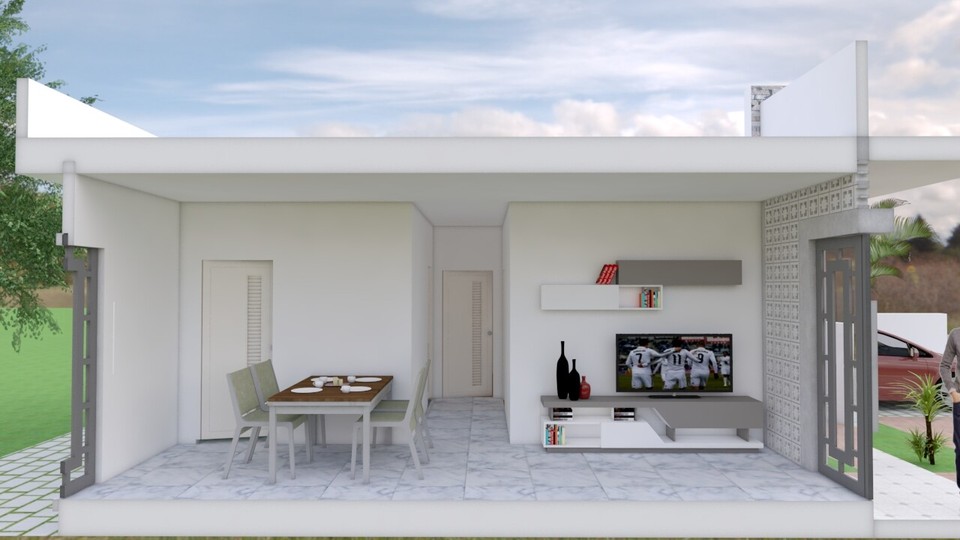 33x25 Feet Modern House Plan 10x7.5 Meter 2 Beds 2 Baths Terrace (A4 ...