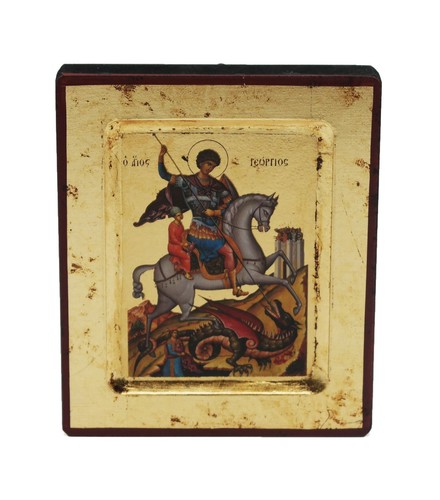 Greek Russian Orthodox Handmade Wooden Icon Saint George 12.5x10cm | eBay