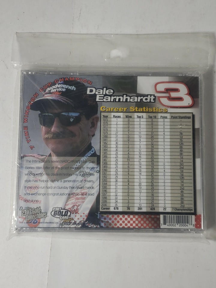 Dale Earnhardt Sr NASCAR Orig Collectible 23KT Gold Trading Card In ...