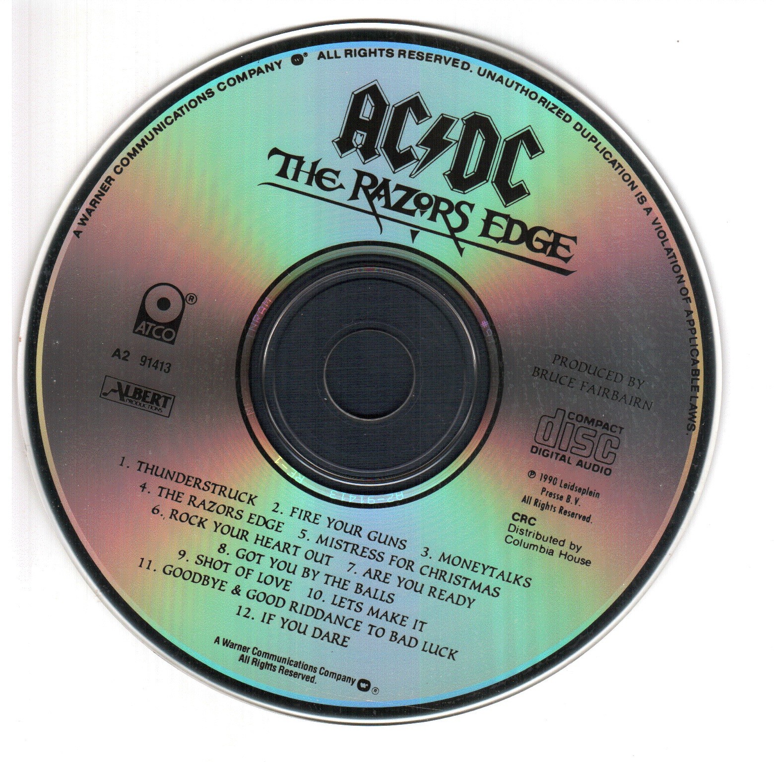 Rare AC DC The Razors Edge First Press Canada Cinram CD A2 91413 | eBay