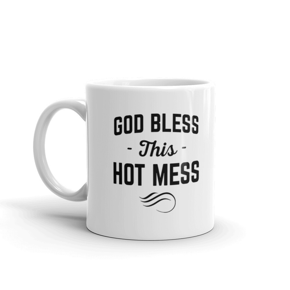 God Bless This Hot Mess Office Work Cup Gift Coffee Tea Ceramic Mug | eBay