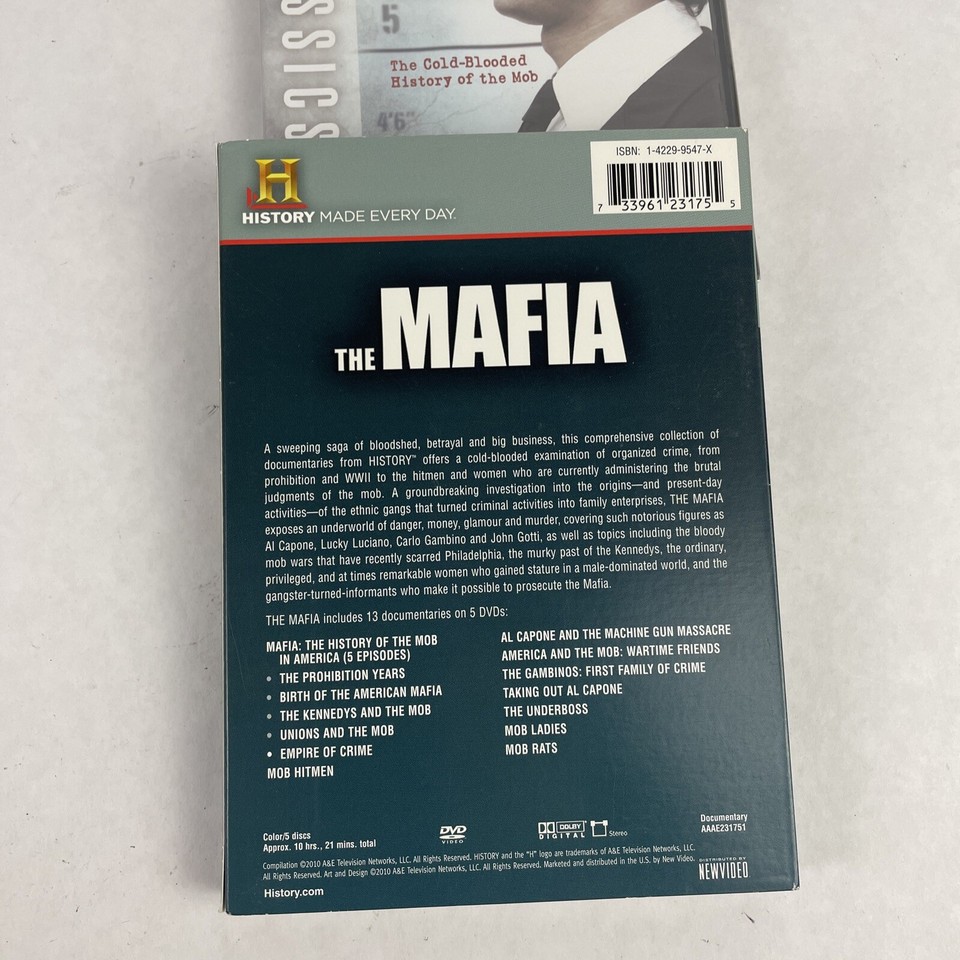 The Mafia 5 Disc DVD Set History Channel 13 Mob Crime Documentaries MOB ...