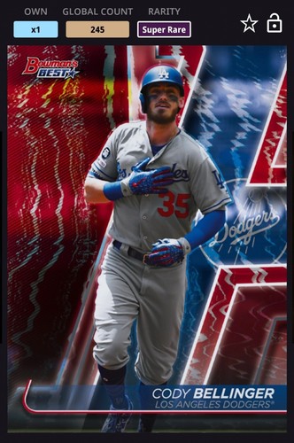 Topps BUNT DIGITAL Bowman's Best 2020 CODY BELLINGER Dodgers Red SR ...