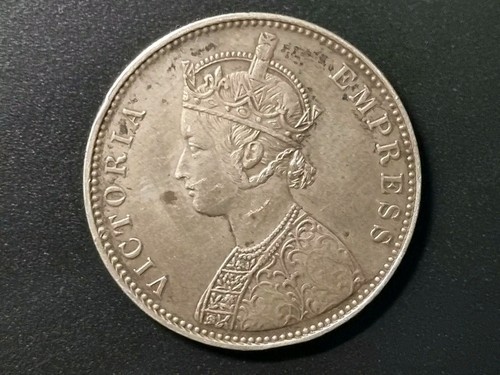 1879 Victoria Empress British India One Rupee Silver Coin, In An ...