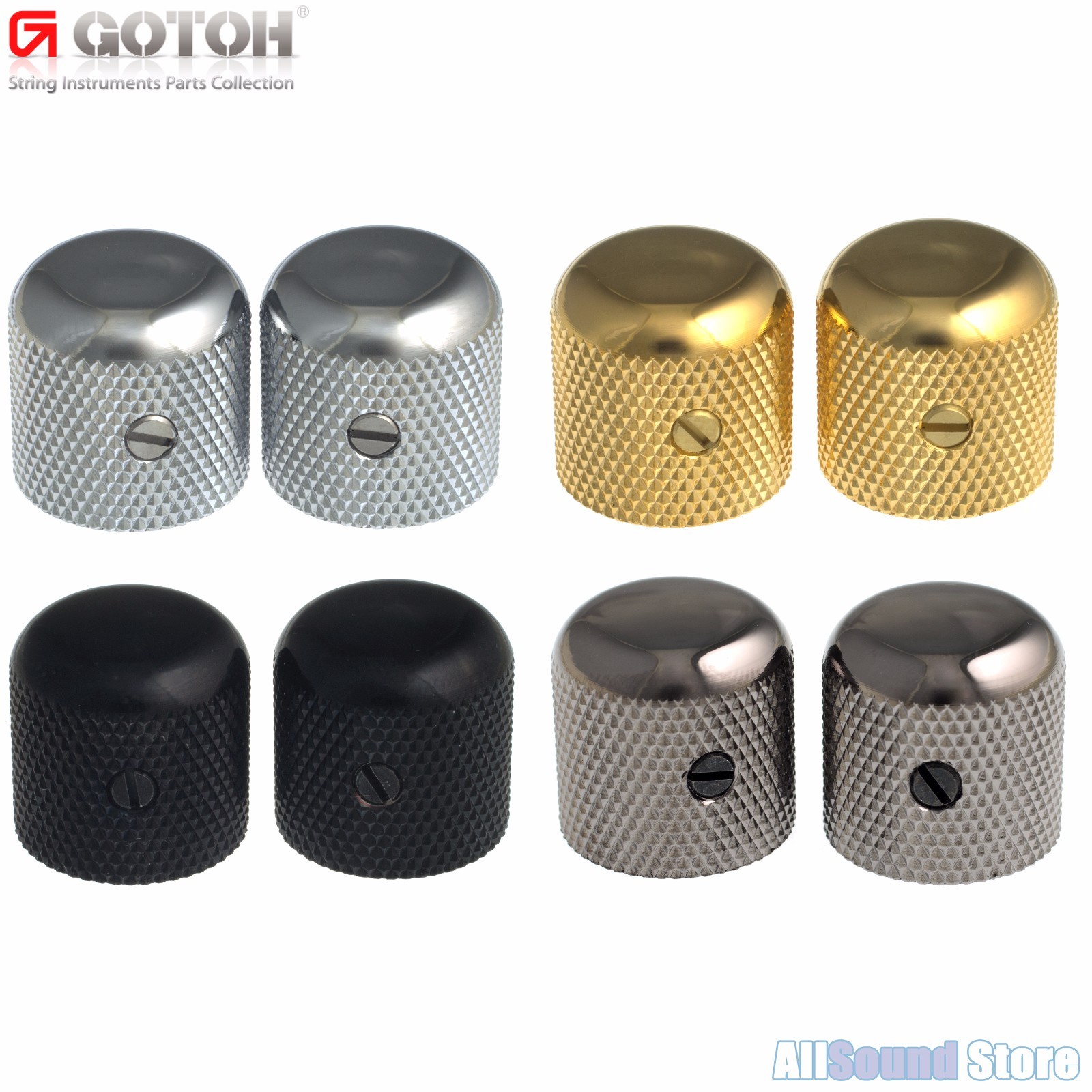 GOTOH VK1-18 Metal Brass Dome Control Knobs, Set of 2 for 6mm Pots Guitar / Bass | eBay