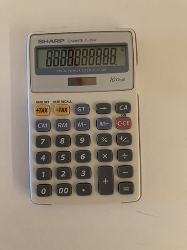Sharp Elsimate EL-334F Twin Power 10 Digit Solar Calculator | eBay