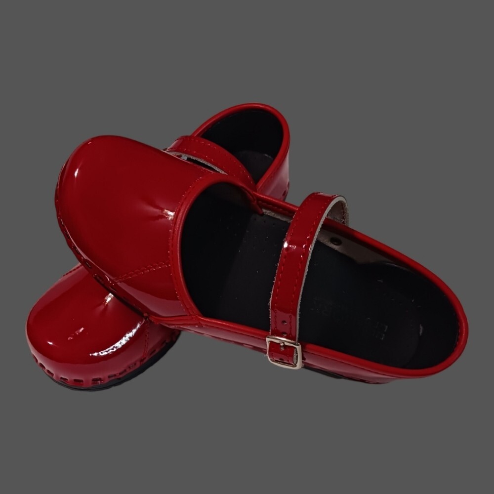 BJork Marcella Mary Jane red patent leather clogs - Gem