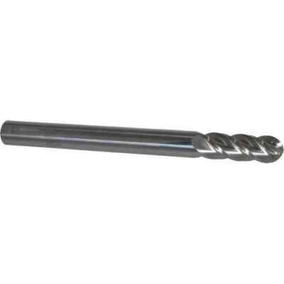 3/8" Ball Nose cut Carbide End Mill 4" OAL Length Extra Long 4FL 1.75 ...