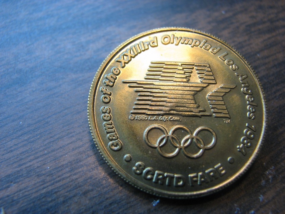 1984 Weight Lifting - LA Olympic Games Transit Token Coin - Very Nice ...