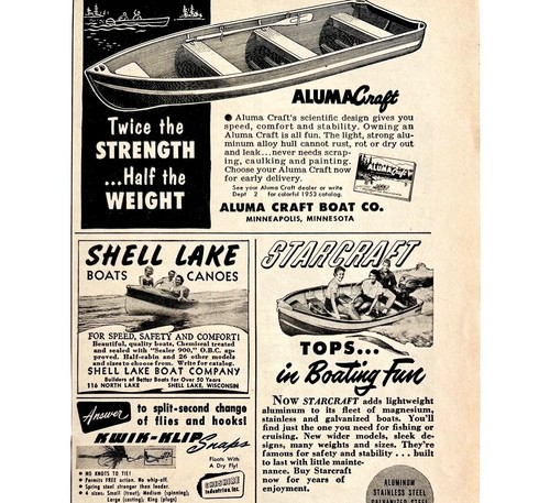 Mixed Boats Boating 1953 Advertisement Transportation Outdoors Fishing ...