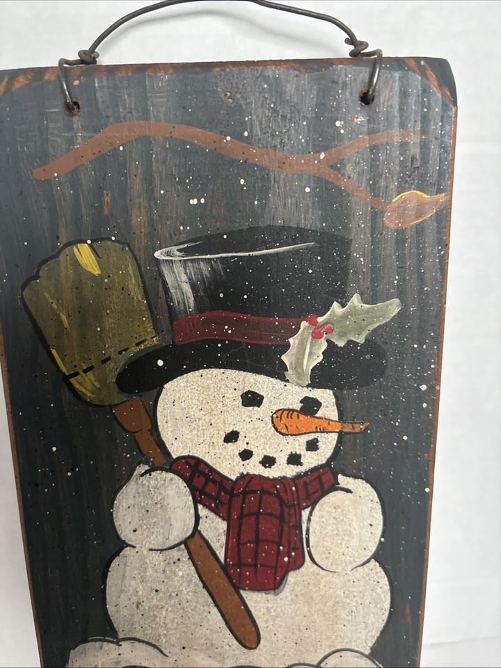 Handcrafted Handmade Snowman Wood Sign Snow Snow Snow 12" signed Rustic ...