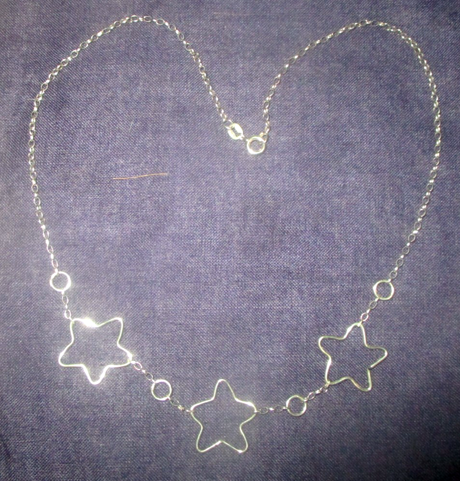 925 Silver Star Design Necklace - 17 inch (3254) | eBay UK