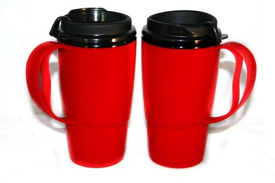 2 New Foam Insulated 16oz ThermoServ Travel Mugs Red | eBay