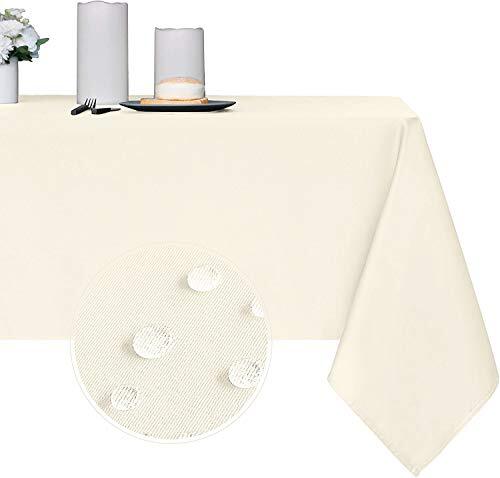 210GSM Rectangle Table Cloth - Heavy Duty Water Proof 60x102 Inch Ivory ...