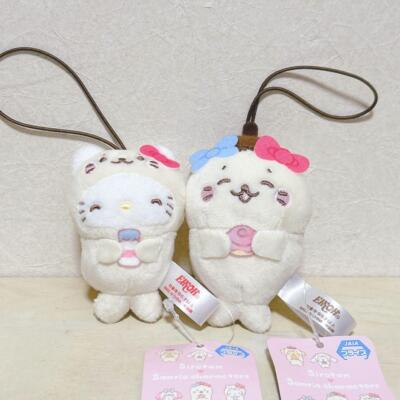 Sirotan x Sanrio Characters Plush doll Mascot Sirotan & Hello Kitty 8cm ...