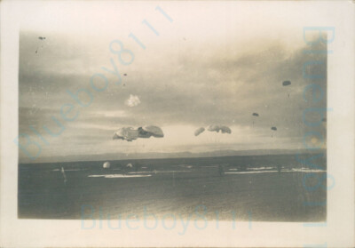 1950s British Army Egypt parachute supply drop landing desert 3.75*2.5 ...