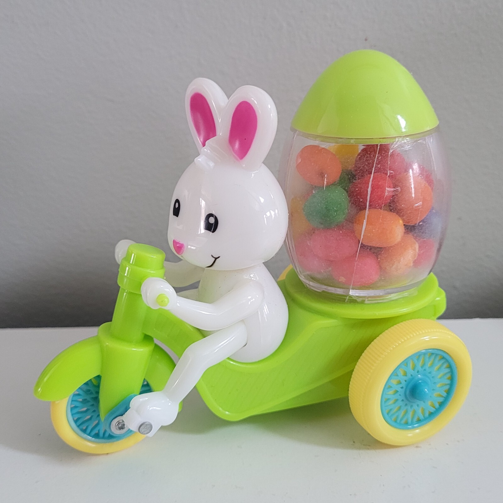 Vintage Plastic Easter Bunny on Trike Bike Egg Jellybean Moveable ...