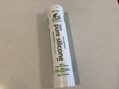 CSL 100% Pure Silicone Bath Window & Door Caulking 10.2 Oz Tube White ...