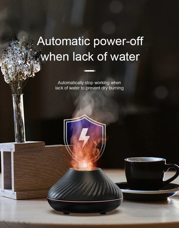 Aroma Volcano Fire Flame Diffuser Humidifier Aromatherapy Essential ...