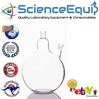 Boiling Flask FLAT BOTTOM Two Neck Distillation Flasks BOROSILICATE ...