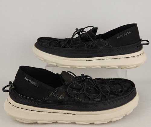 Merrell Men Hut Moc 2 Packable Shoes Zip Together Black & Gray ...