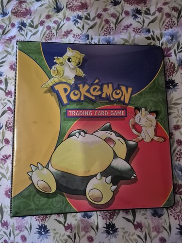 Vintage 1999 POKÉMON TRADING CARD GAME 3 Ring BINDER Snorlax TCG Base ...