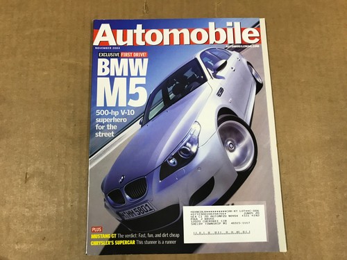 Automobile Magazine - "First Drive, BMW M5" - November 2004 - Vol.19 No ...