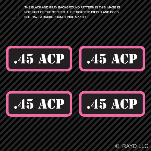 (4X) Pink .45 ACP Ammo Can Labels for Ammo Case Sticker Decal 45 2A ...