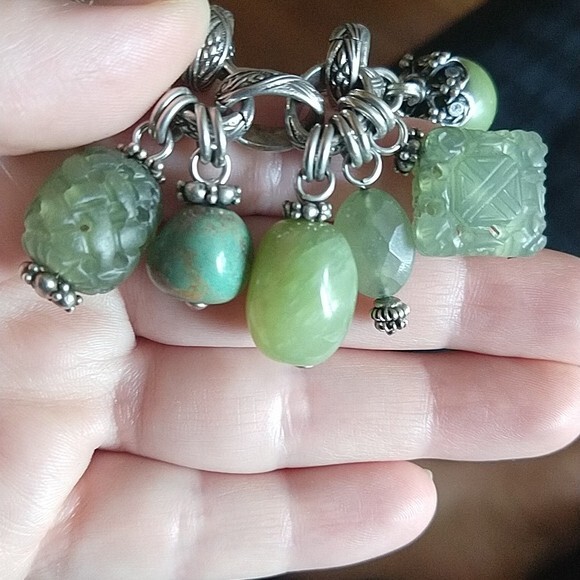 Designer Stephen Dweck Sterling Silver Gemstone Jade Turquoise Charm ...