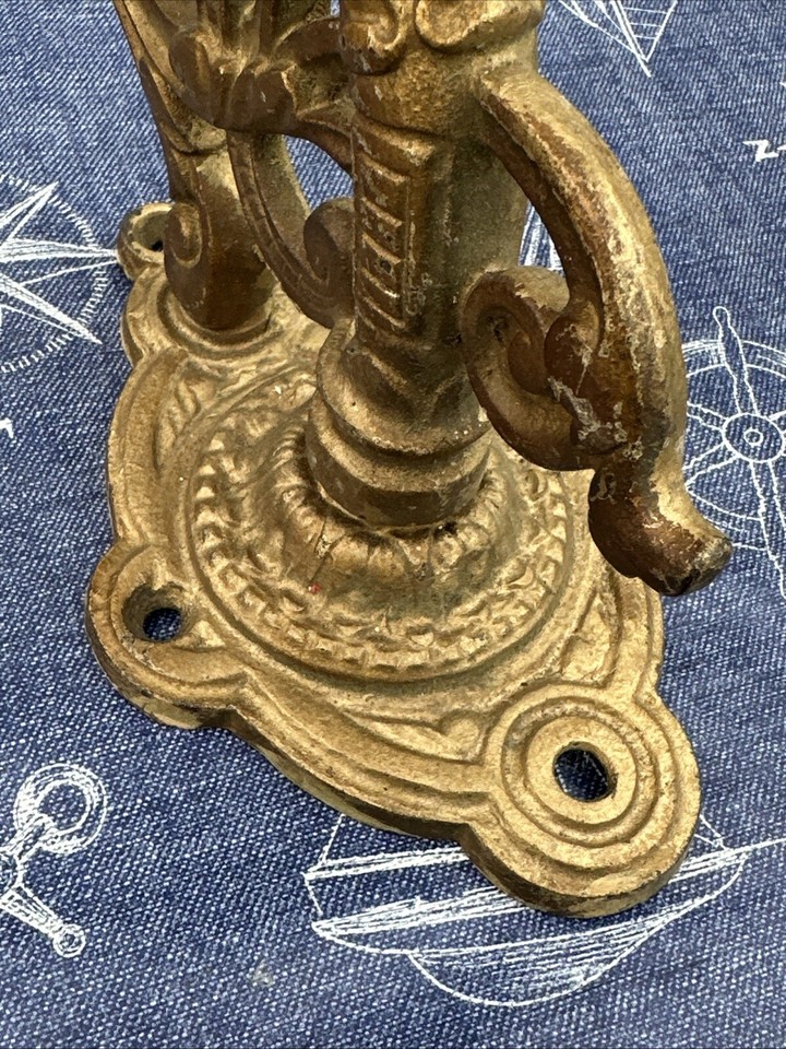 Heavy Ornate Victorian Gold Cast Iron Fixed Sconce For Oil Lamp | eBay