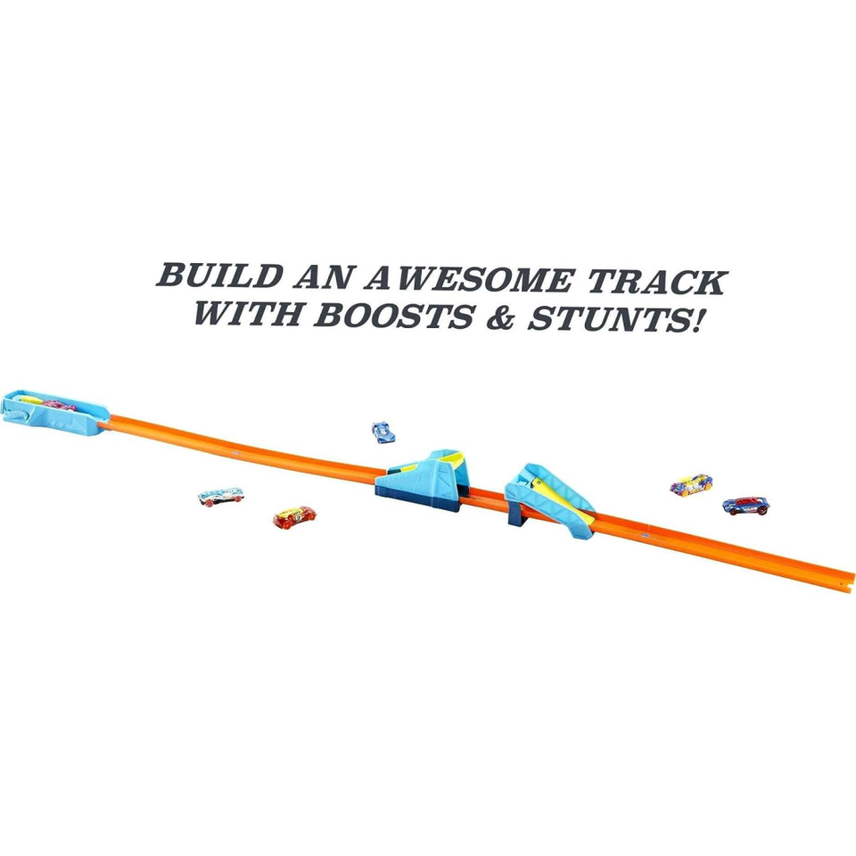 Hot Wheels Celebration Box Starter Set With 6 Cars Track Connectors 4 ...