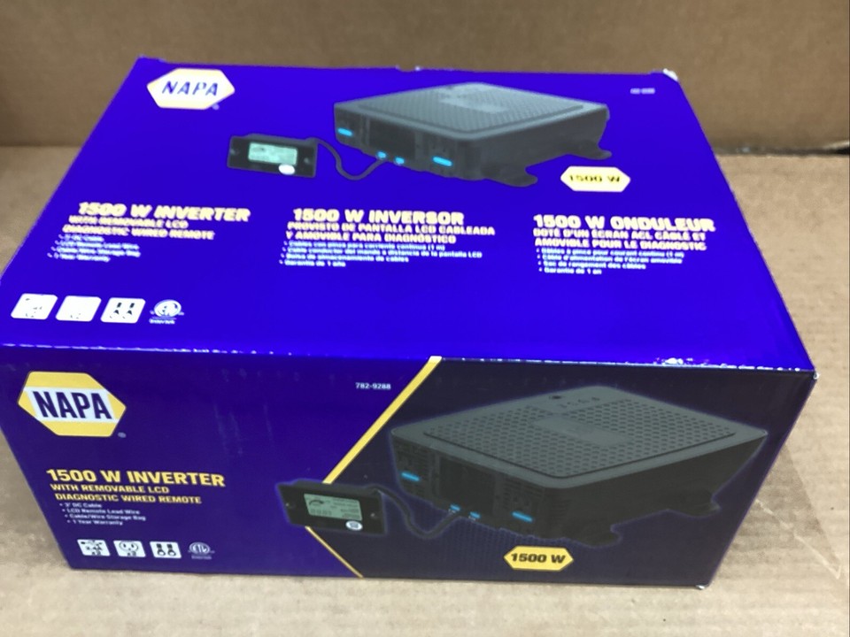 Maxi Trac / NAPA 1500W Power Inverter w/ LCD Diagnostic Wired Remote ...