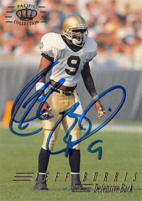 Jeff Burris autographed Football Card (Notre Dame) 1994 Pacific Rookie ...
